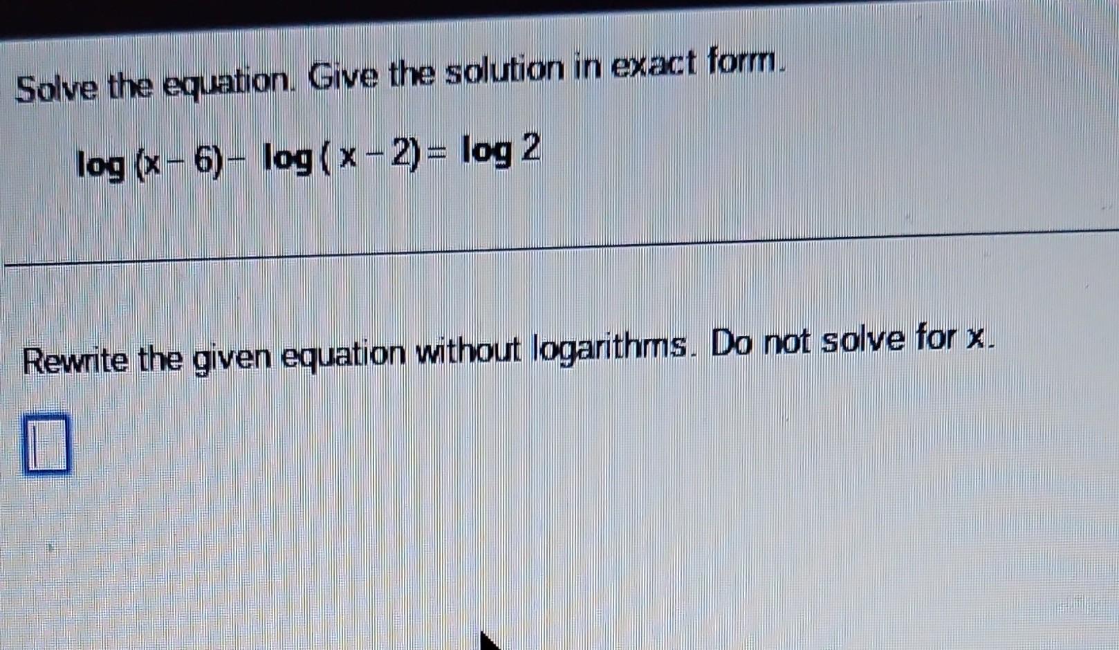 Solved Solve the equation. Give the solution in exact form. | Chegg.com