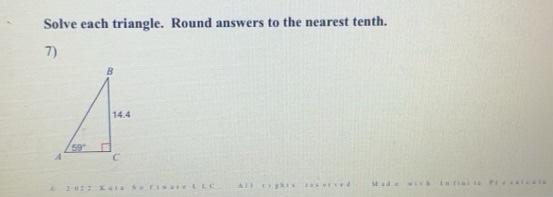 Solved Solve each triangle. Round answers to the nearest | Chegg.com