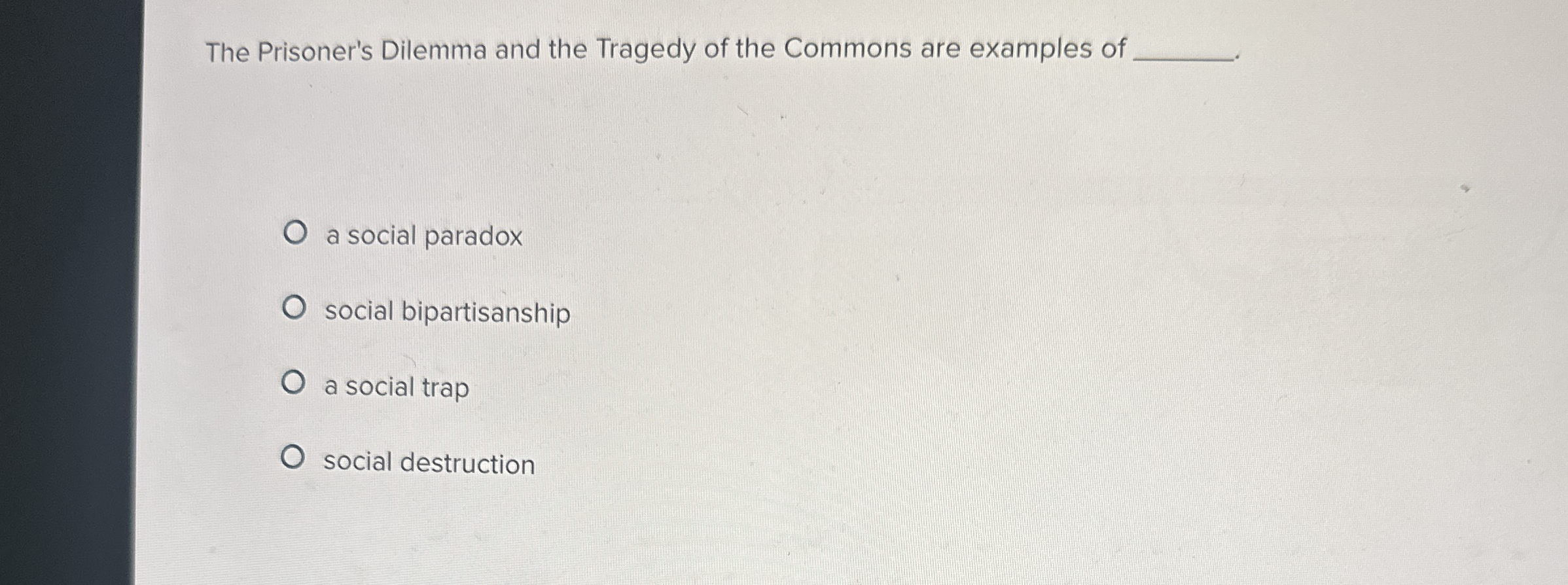 Solved The Prisoner's Dilemma and the Tragedy of the Commons | Chegg.com