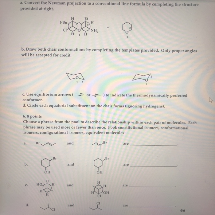 Solved a. Convert the Newman projection to a conventional | Chegg.com