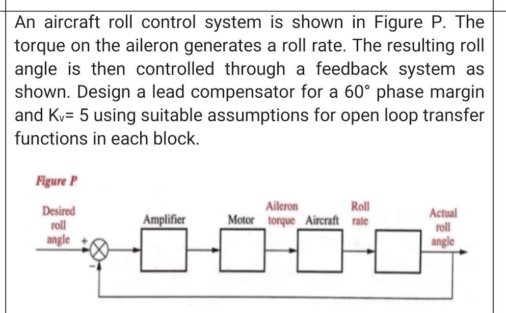 Solved An aircraft roll control system is shown in Figure P. | Chegg.com