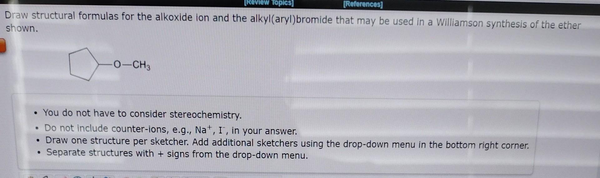 Solved Draw structural formulas for the alkoxide ion and the | Chegg.com