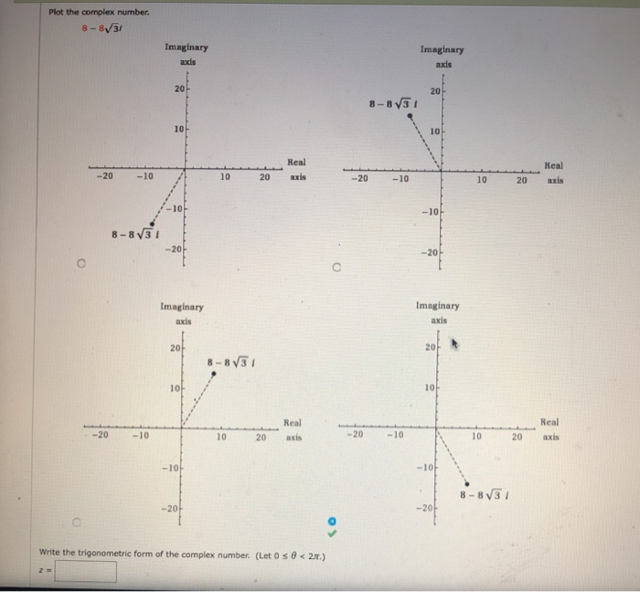 Solved Plot the complex number. 1+1 Imaginary axis Imaginary | Chegg.com