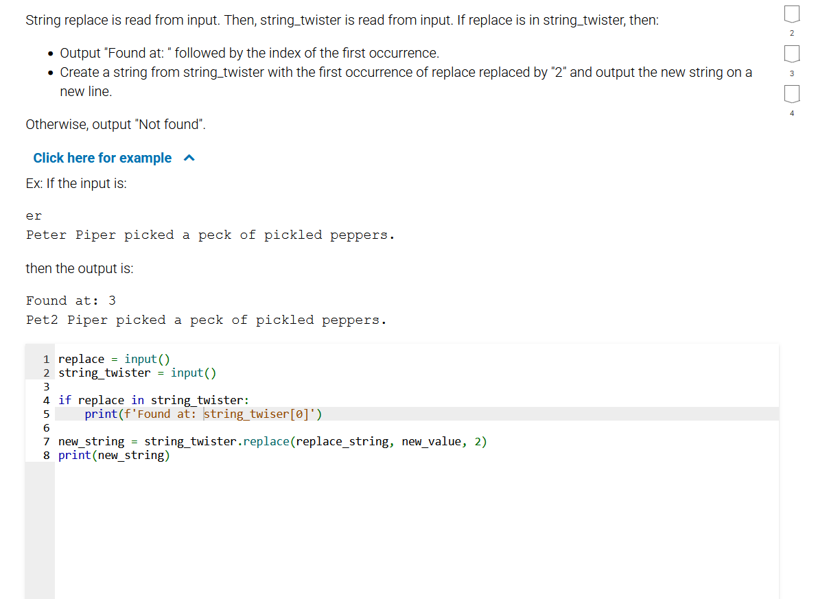 Solved Python language, please. String replace is read from | Chegg.com