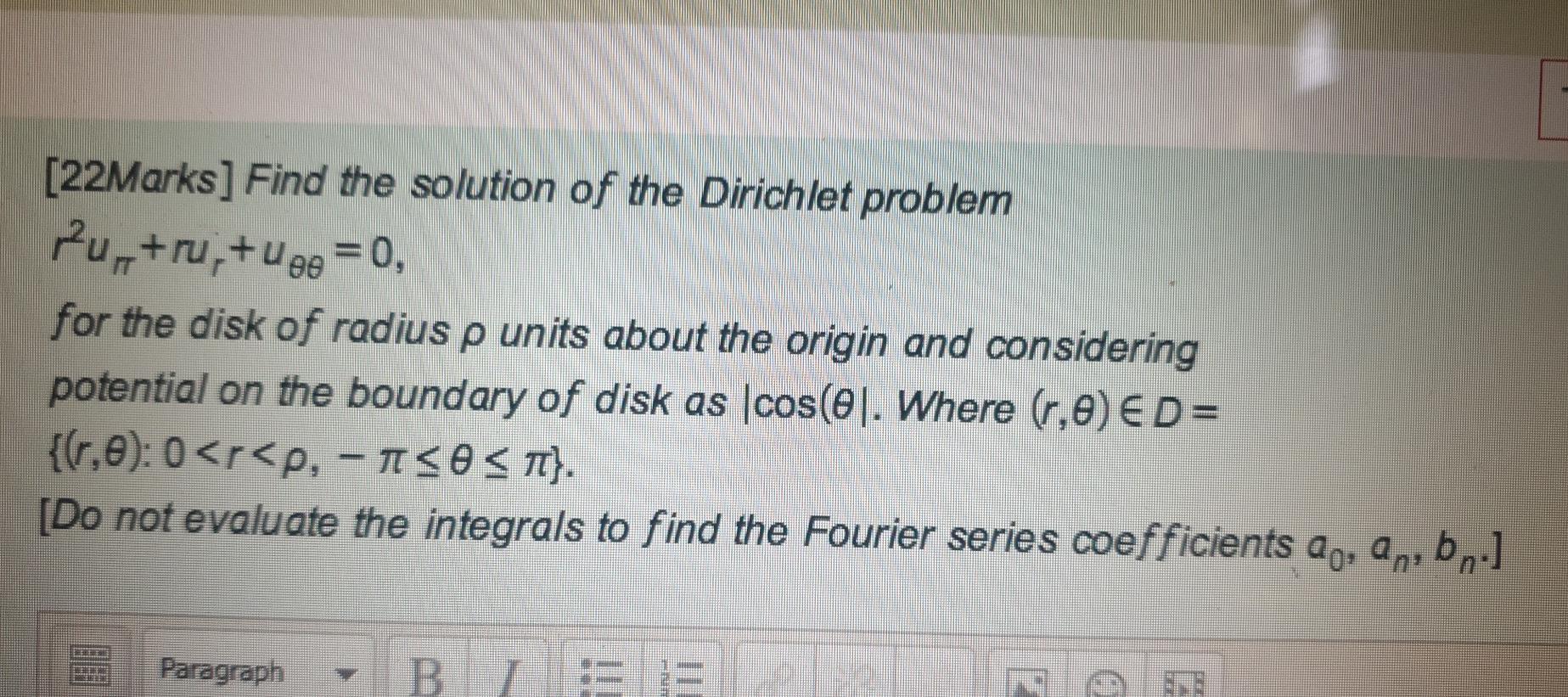 Solved [22Marks] Find the solution of the Dirichlet problem | Chegg.com