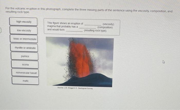 Solved For the volcanic eruption in this photograph, | Chegg.com