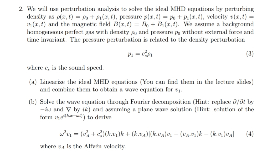 Solved We will use perturbation analysis to solve the ideal | Chegg.com