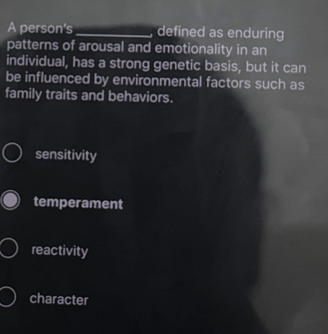 Solved A person's q, ﻿defined as enduring patterns of | Chegg.com