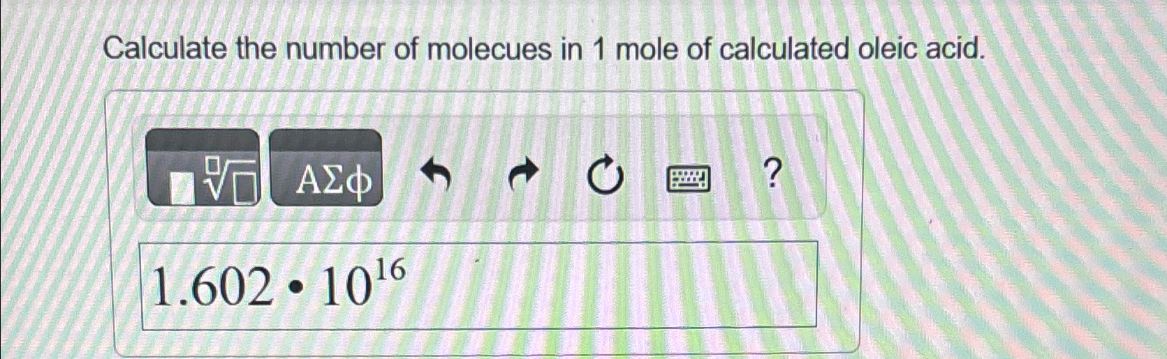 Solved Calculate the number of molecues in 1 ﻿mole of | Chegg.com