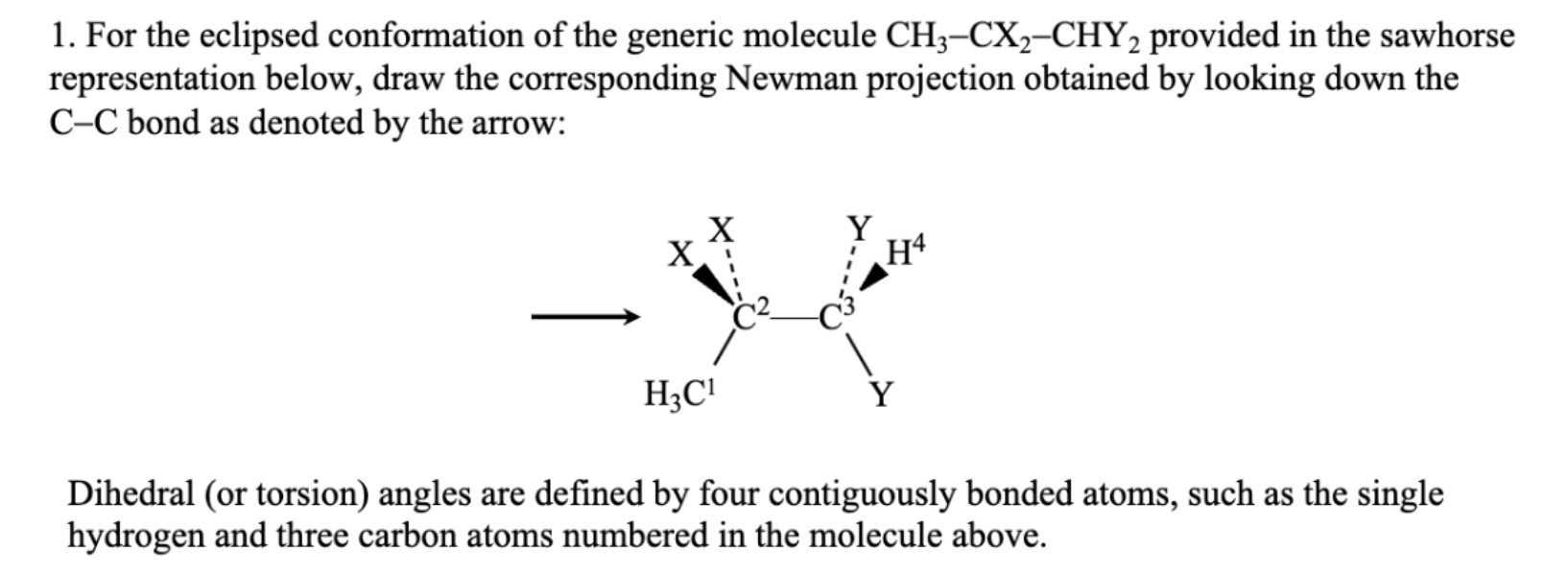 Solved For the eclipsed conformation of the generic molecule | Chegg.com