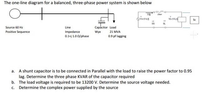 Solved 4. The one-line diagram for a single-phase power | Chegg.com