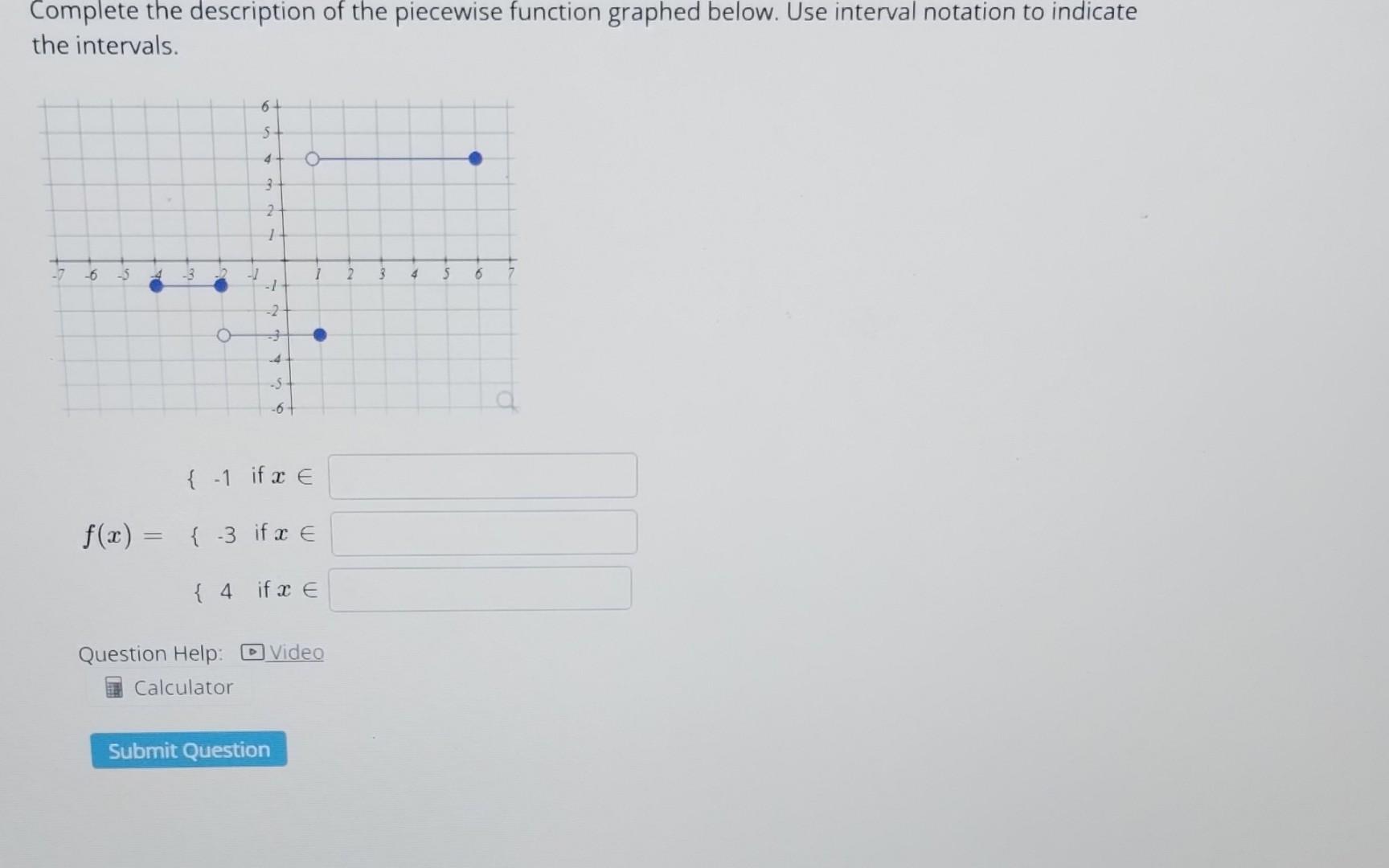 Solved Complete the description of the piecewise function | Chegg.com