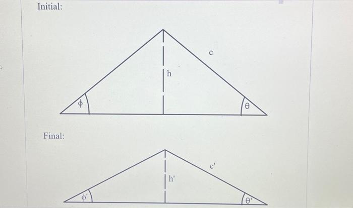 Solved 2) Given the following triangle, phi is initially | Chegg.com