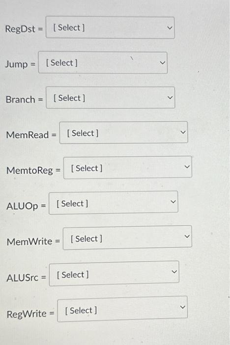 Solved First drop down of options is 0, 1, x. The rest is 0, | Chegg.com