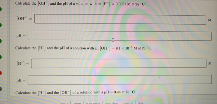 Solved Calculate the (OH and the pH of a solution with an | Chegg.com