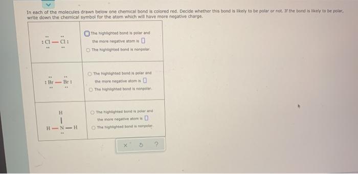 Solved In each of the molecules drawn below one chemical | Chegg.com