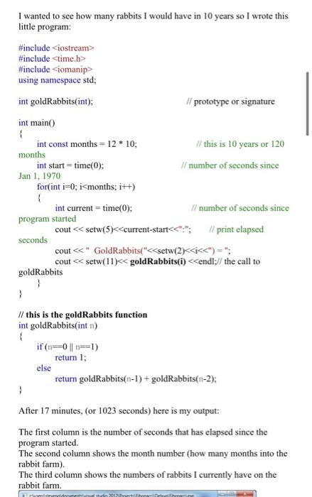 Solved I got a pair of rabbits for my birthday. I did some | Chegg.com