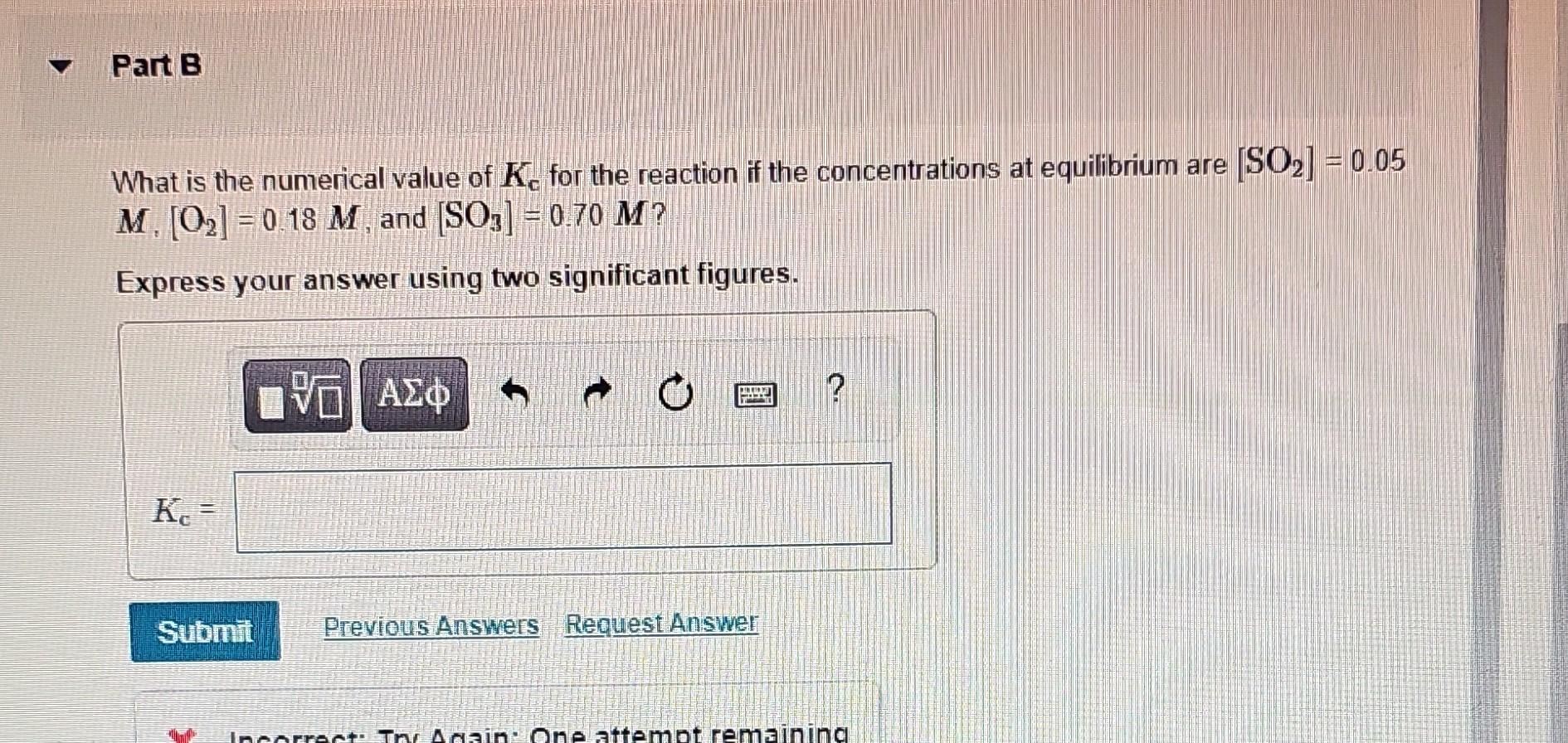 Solved What is the numerical value of Kc for the reaction if | Chegg.com