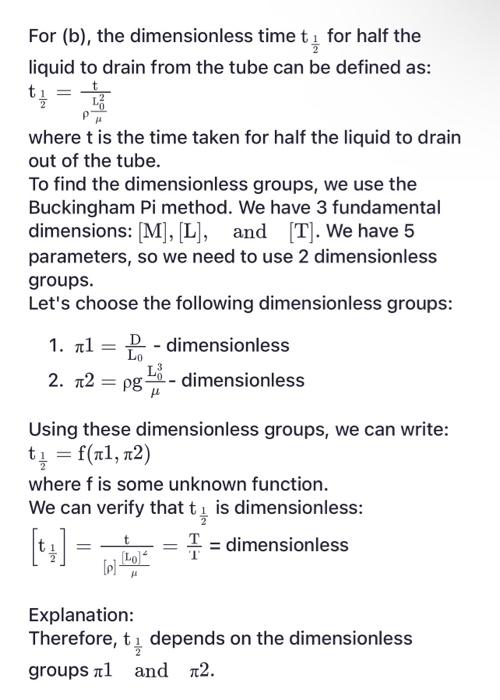 Solved Please explain how are dimensionless Pi Groups 1 and | Chegg.com