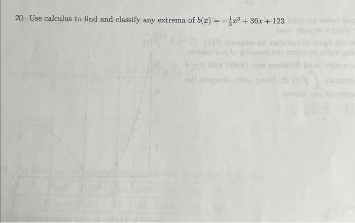 Solved 20. Use calculus to find and classify any extrema of | Chegg.com