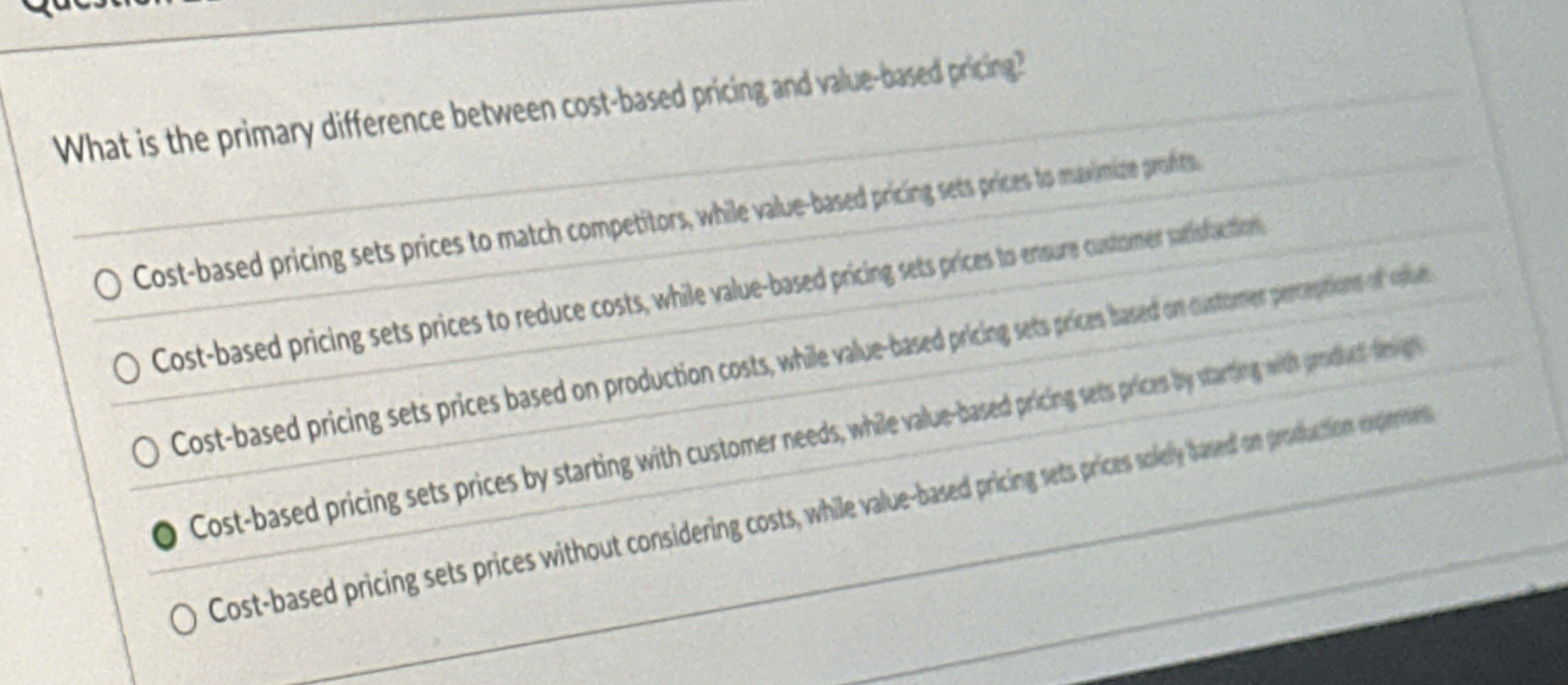 Solved What is the primary difference between cost-based | Chegg.com