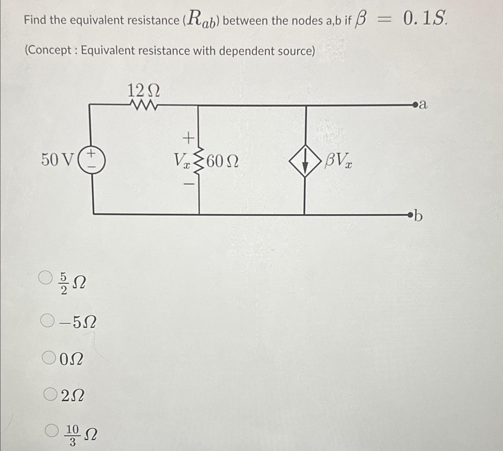 Solved Find the equivalent resistance (R_(ab)) between the | Chegg.com