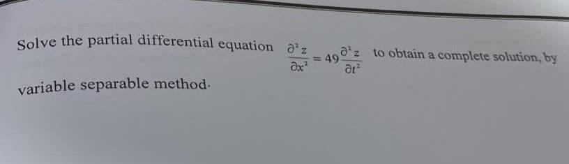 Solved Solve the partial differential equation | Chegg.com