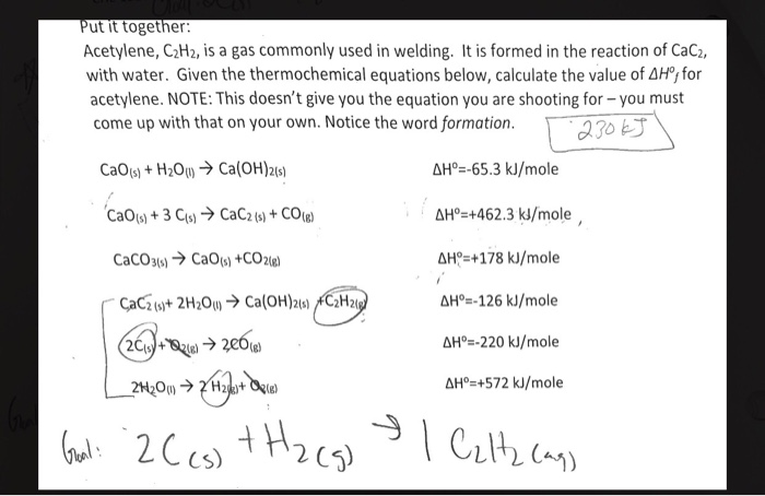 Solved Put it together: Acetylene, C2H2, is a gas commonly | Chegg.com