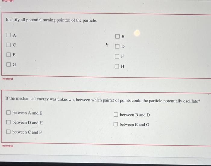 Solved The potential energy function U(x) for a particle | Chegg.com