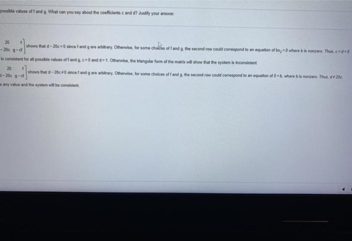 Solved Suppose the system to the right is consistent for all | Chegg.com