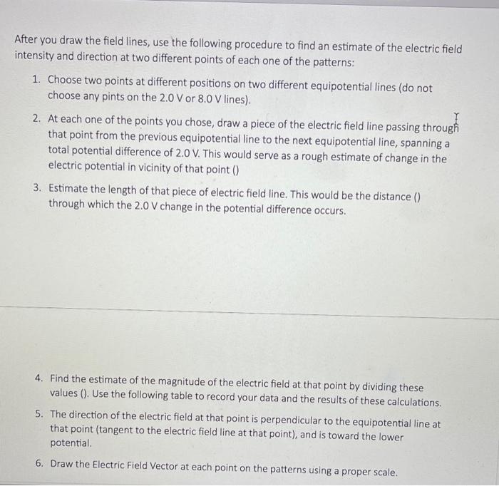 Solved After you draw the field lines, use the following | Chegg.com