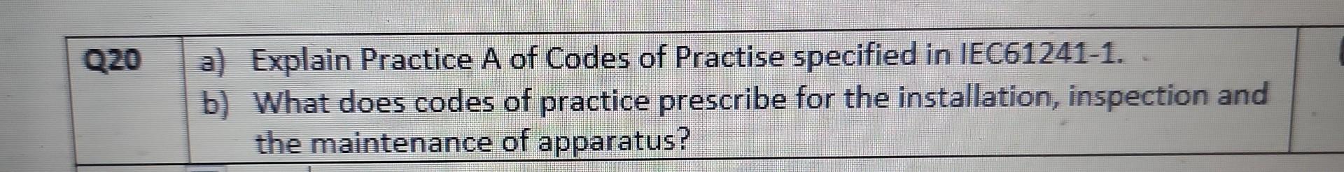 Solved Q20 a) Explain Practice A of Codes of Practise | Chegg.com