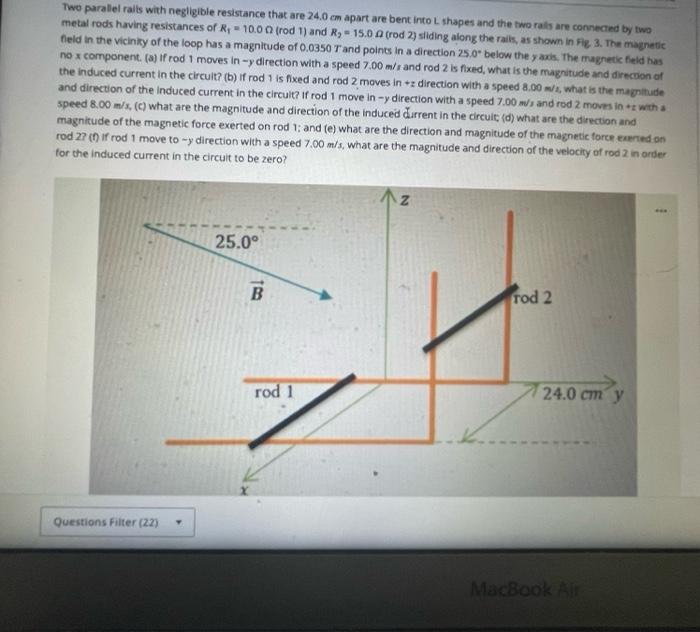Solved Two parallel rails with negligible resistance that | Chegg.com
