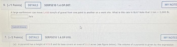 Solved A large earthmover can move 1,430 tons/h of gravel | Chegg.com