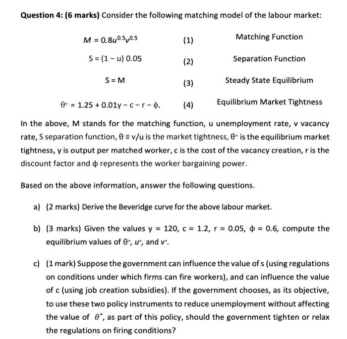 Solved Question 4: (6 marks) Consider the following matching | Chegg.com