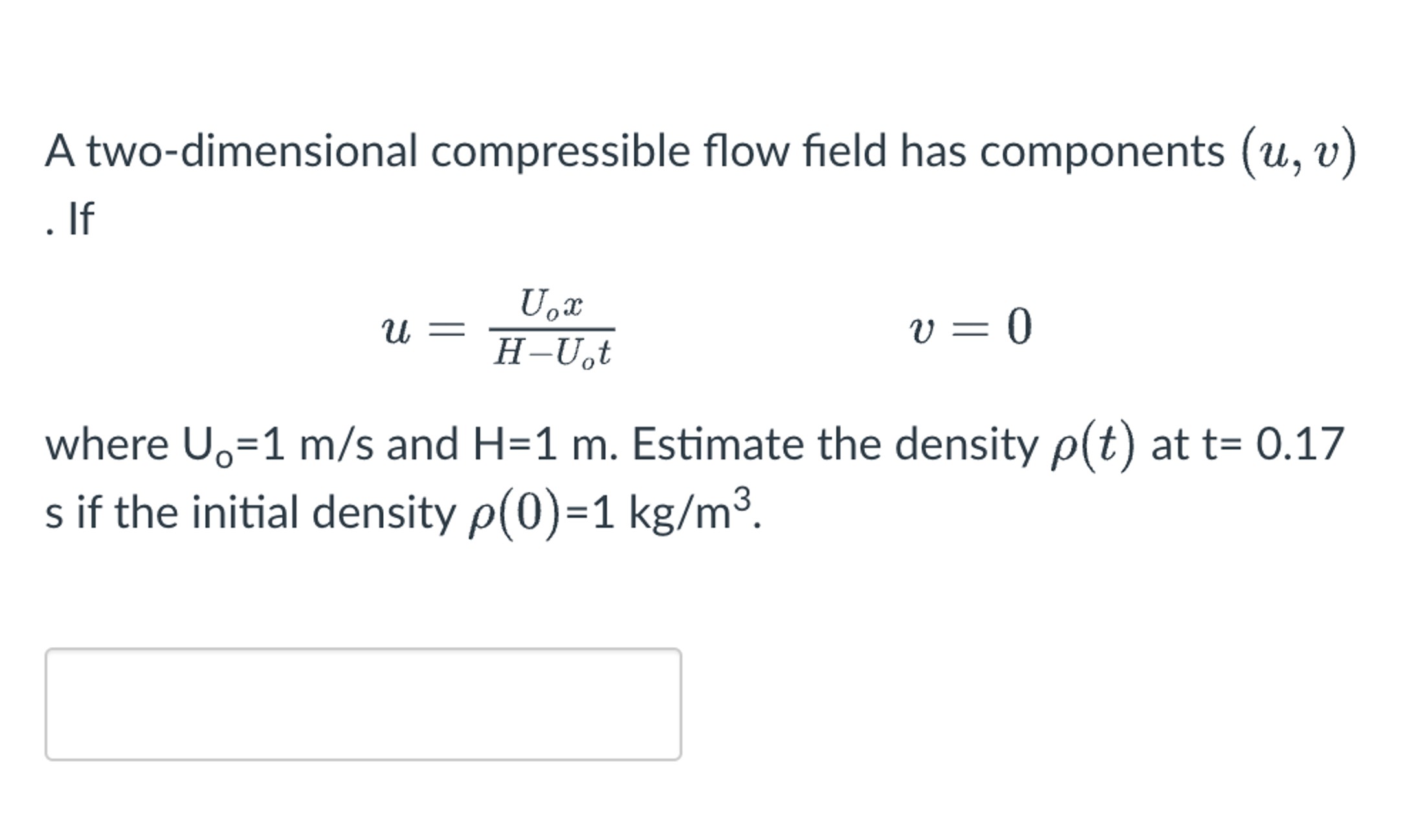 Solved A two-dimensional compressible flow field has | Chegg.com