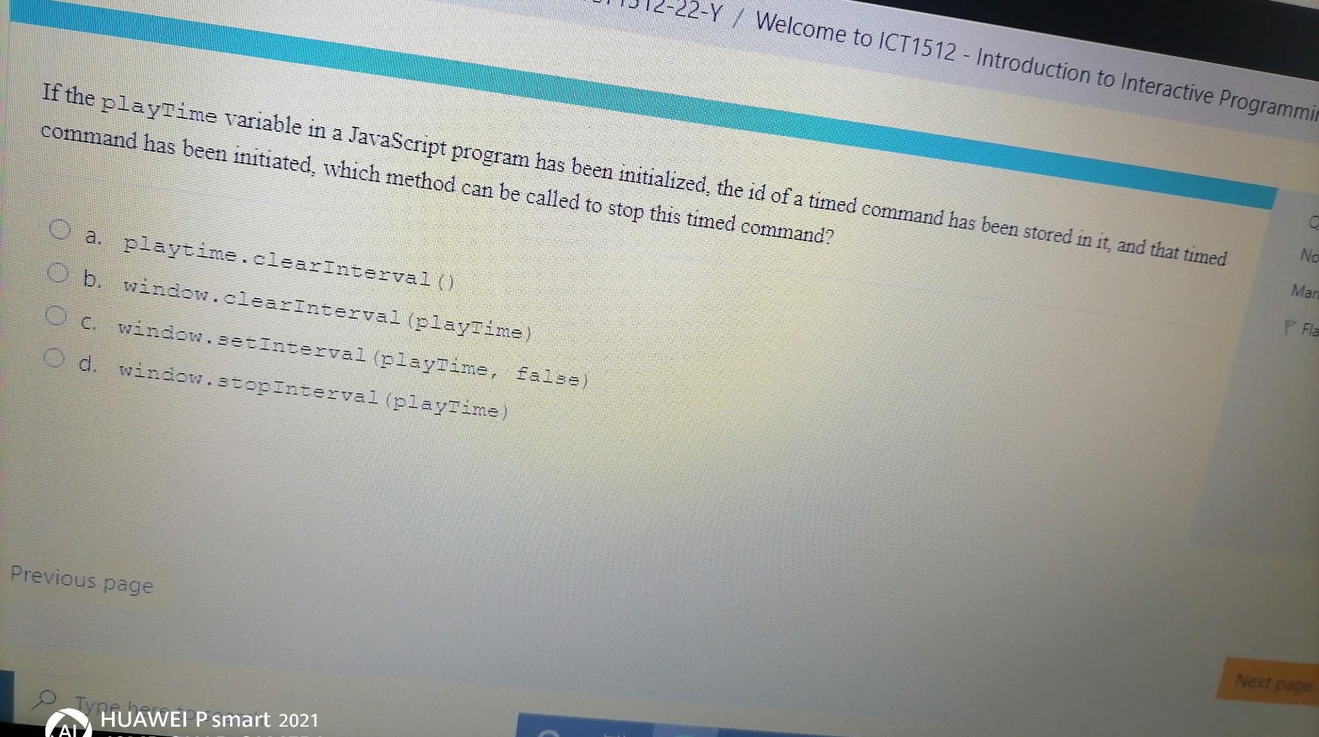 Solved If the playTime variable in a JavaScript program has | Chegg.com