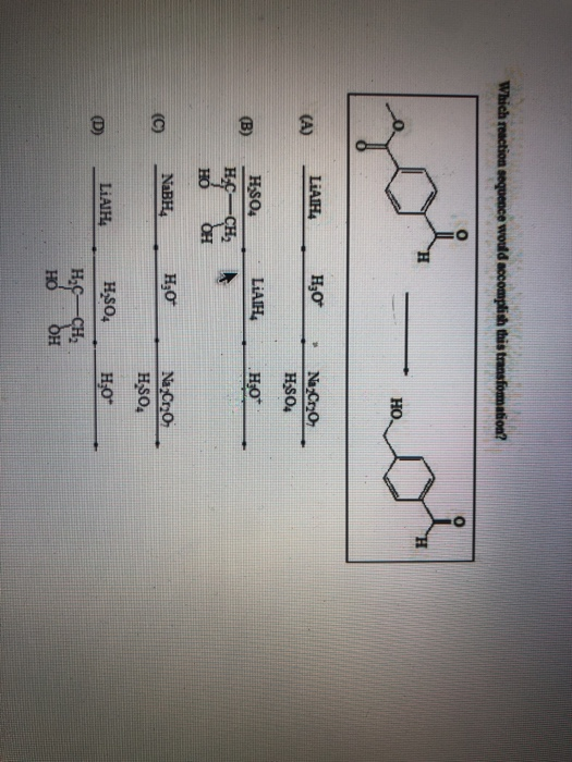 Solved Which reaction sequence would accomplish this | Chegg.com