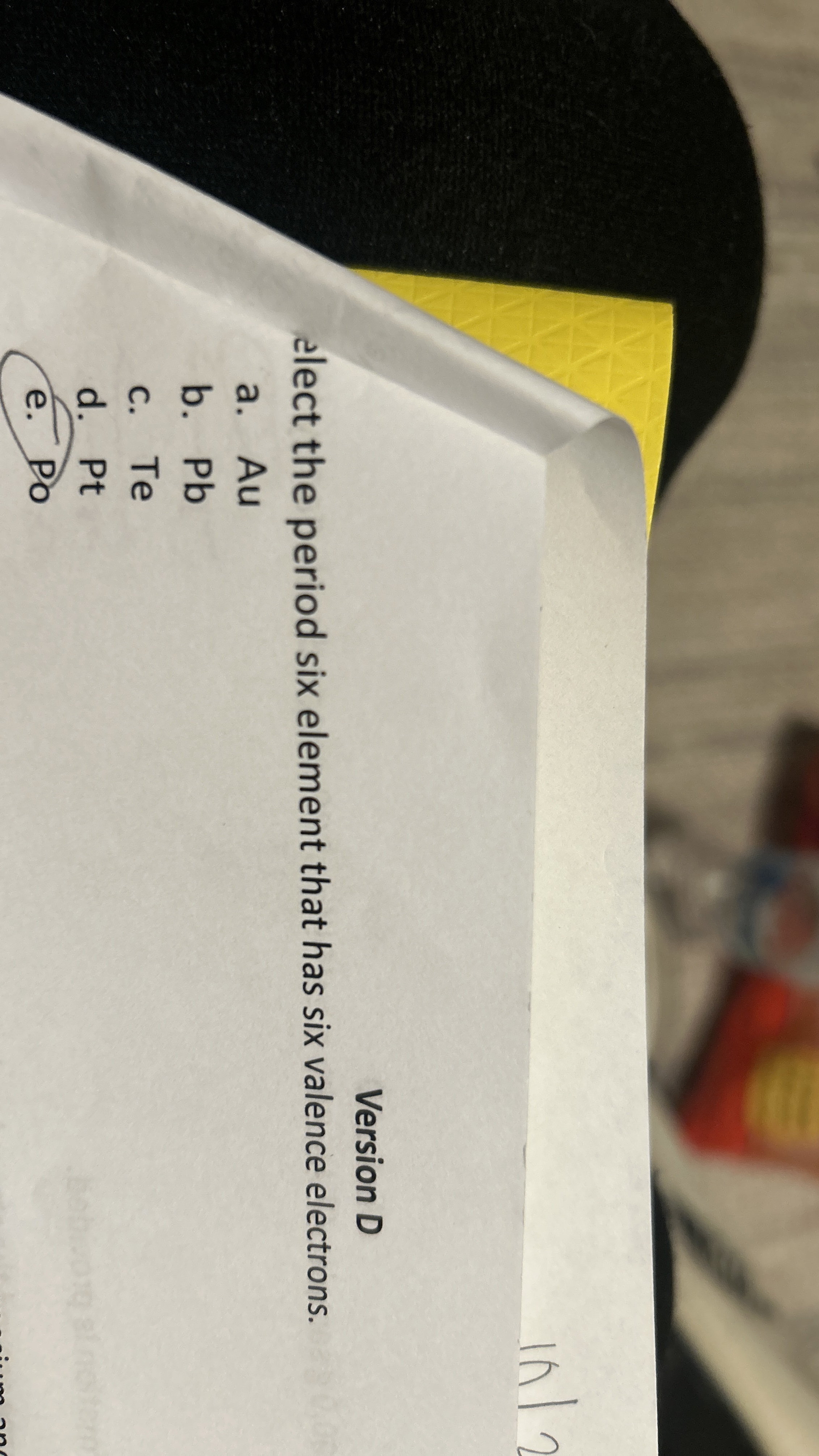 Solved select the period six element that has six valence | Chegg.com