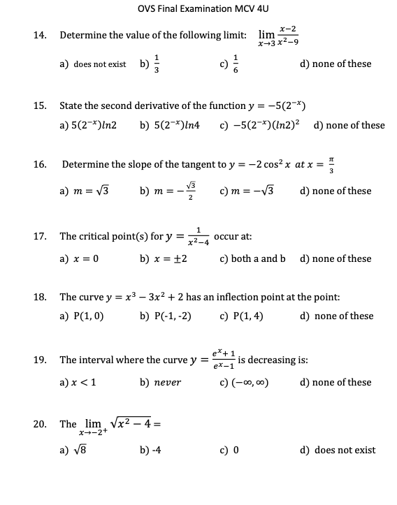 Solved ANSWER ALL QUESTIONS FOR LIKE OVS Final Examination | Chegg.com