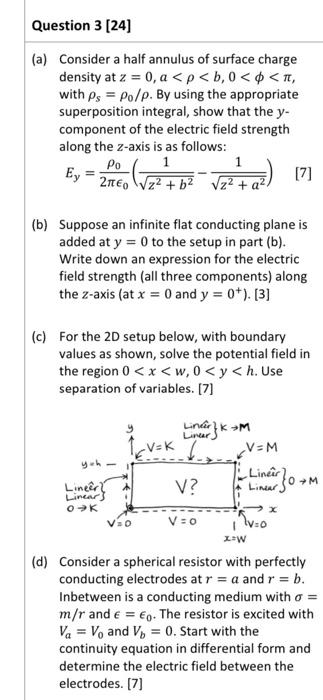 Solved (a) Consider a half annulus of surface charge density | Chegg.com