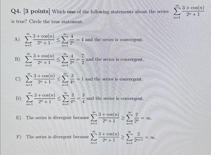 Solved Q4. [3 points] Which one of the following statements | Chegg.com