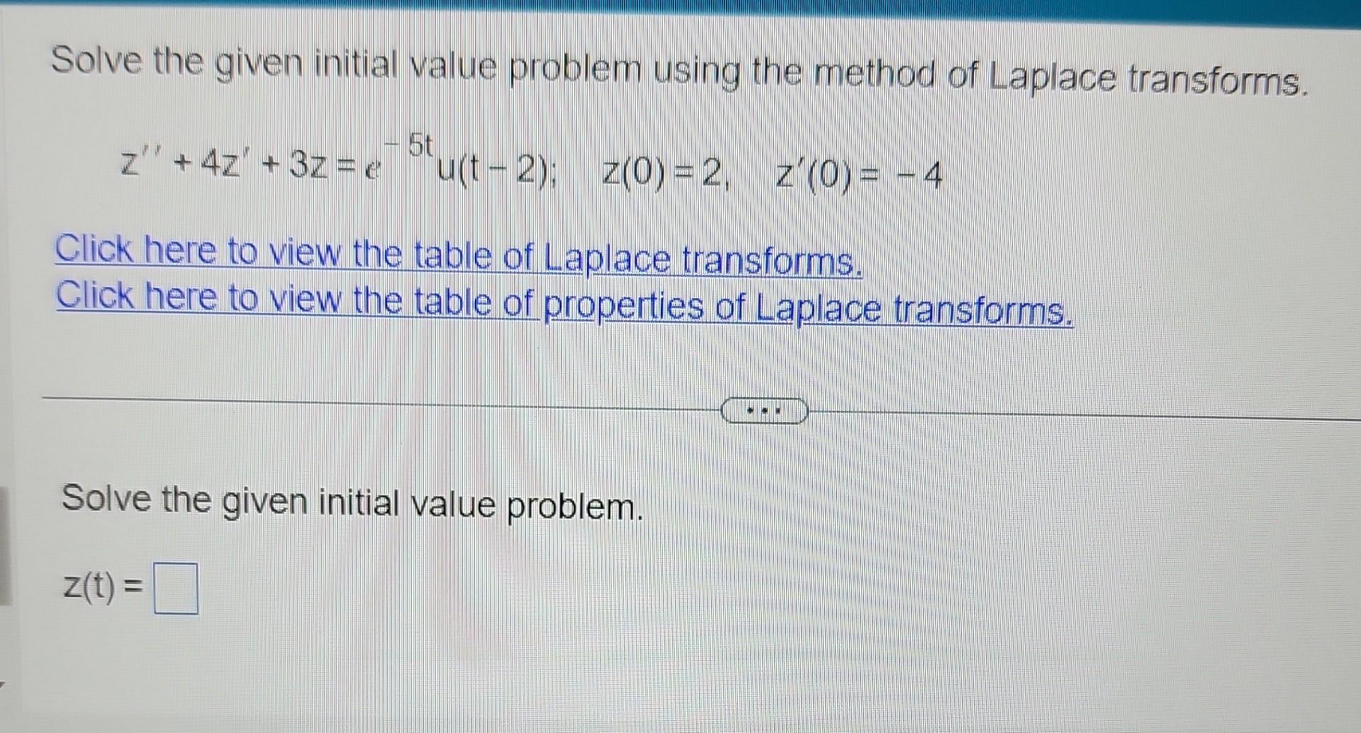 Solved Solve the given initial value problem using the | Chegg.com