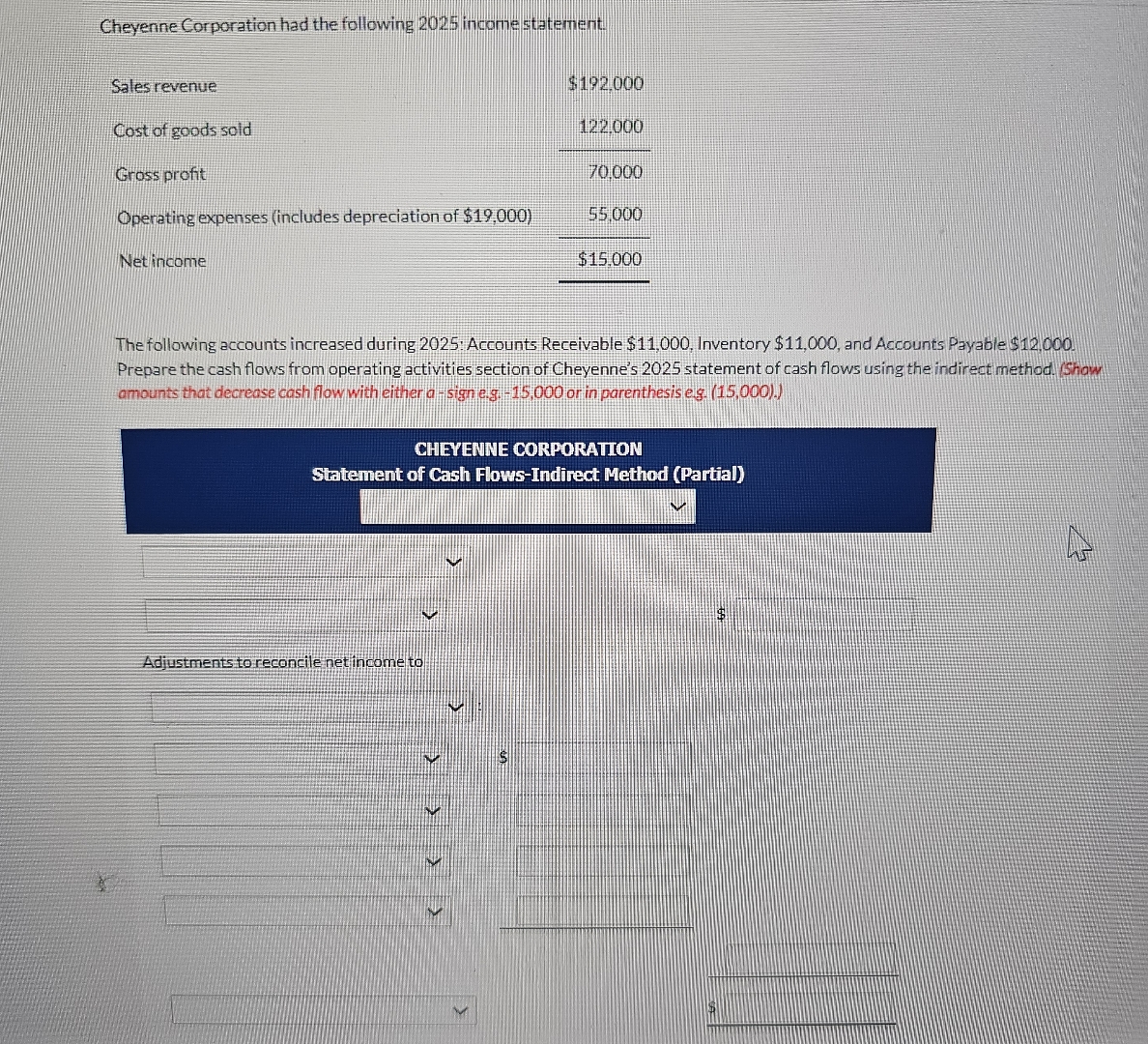Solved Cheyenne Corporation had the following 2025 ﻿income | Chegg.com