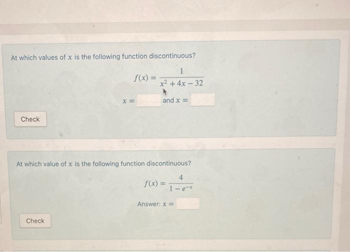 Solved At which values of x is the following function | Chegg.com
