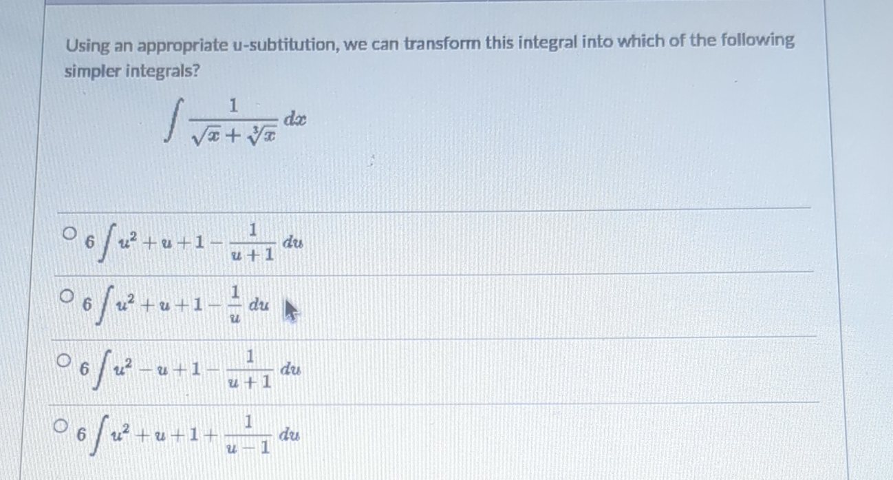 Solved Using an appropriate u-subtitution, we can transform | Chegg.com