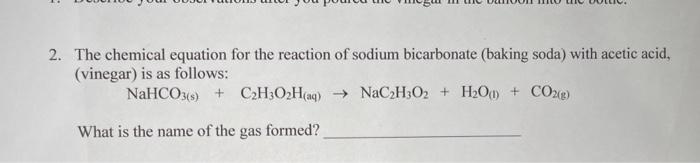Solved 2. The chemical equation for the reaction of sodium | Chegg.com