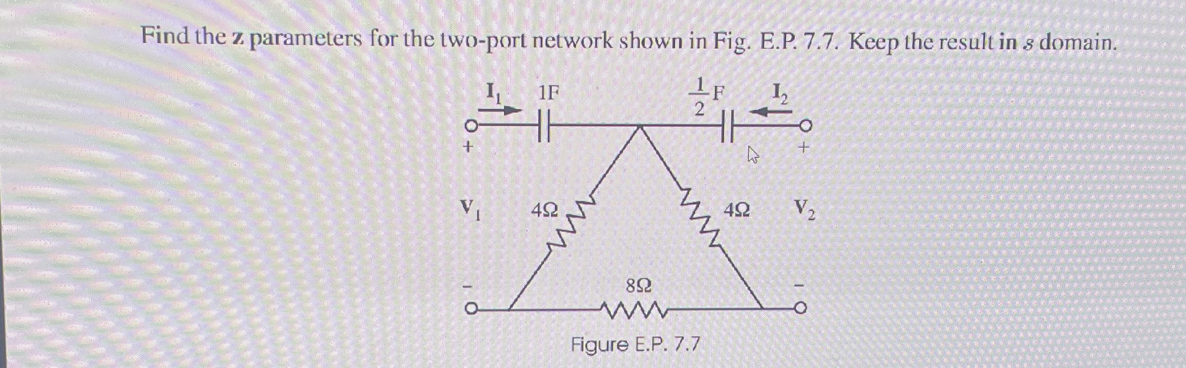 Solved Find the z ﻿parameters for the two-port network shown | Chegg.com