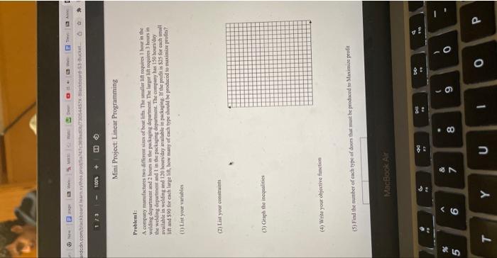 Solved Mini Project: Linear Programming Problemit A compaey | Chegg.com