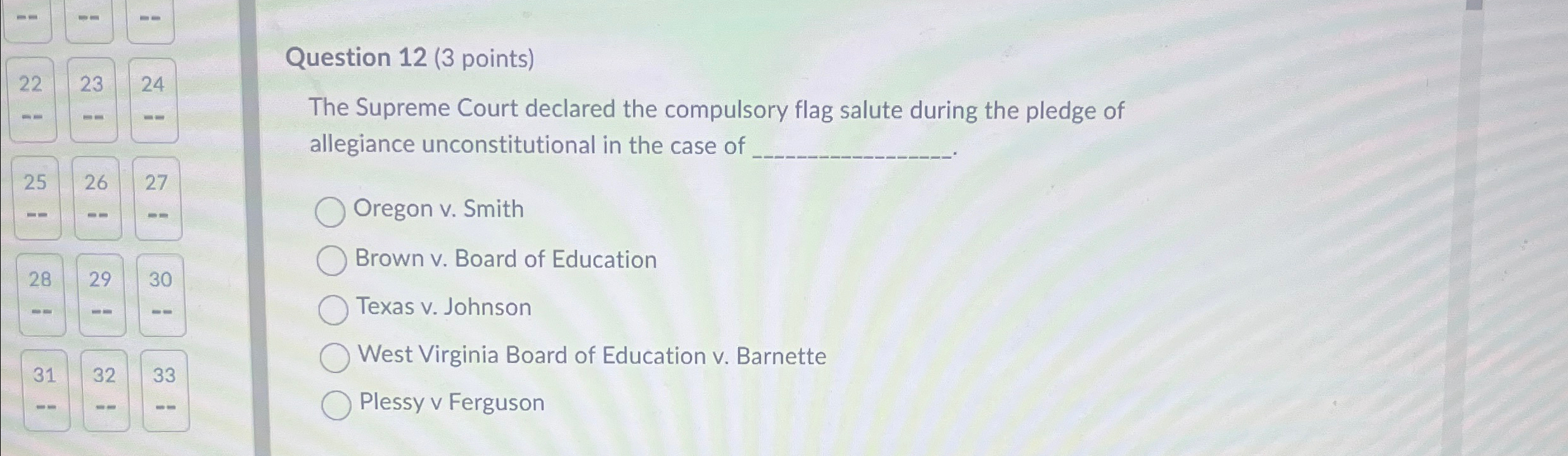 Solved Question 12 (3 ﻿points)The Supreme Court declared the | Chegg.com